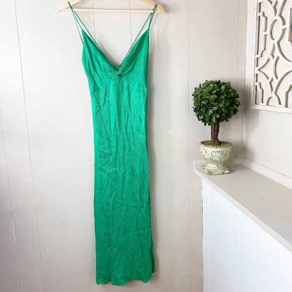 Zara | Dresses | Zara Green Vneckline Madi Dress Size Large | Poshmark